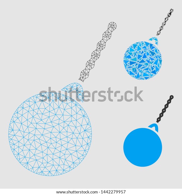 Mesh Destruction Hammer Model Triangle Mosaic Stock Vector (Royalty ...