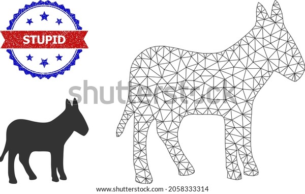 Mesh Donkey Carcass Illustration Bicolor Textured Stock Vector (Royalty ...
