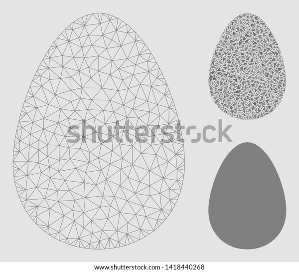Mesh Egg Model Triangle Mosaic Icon Stock Vector (Royalty Free ...