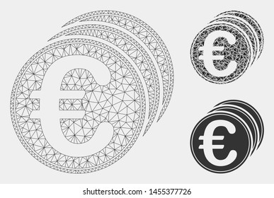 Mesh Euro Coins Model Triangle Mosaic Stock Vector (Royalty Free ...