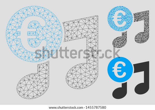 Mesh Euro Music Notes Model Triangle Stock Vector (Royalty Free ...