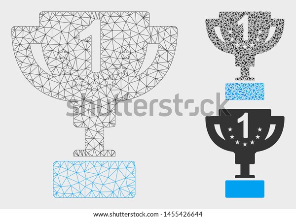 Mesh First Prize Cup Model Triangle Stock Vector (Royalty Free ...