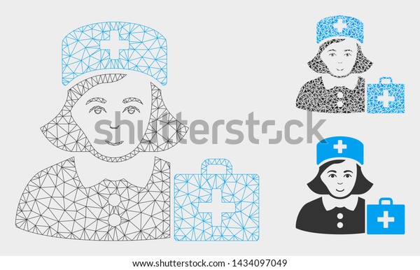 Mesh Firstaid Nurse Model Triangle Mosaic Stock Vector (Royalty Free ...