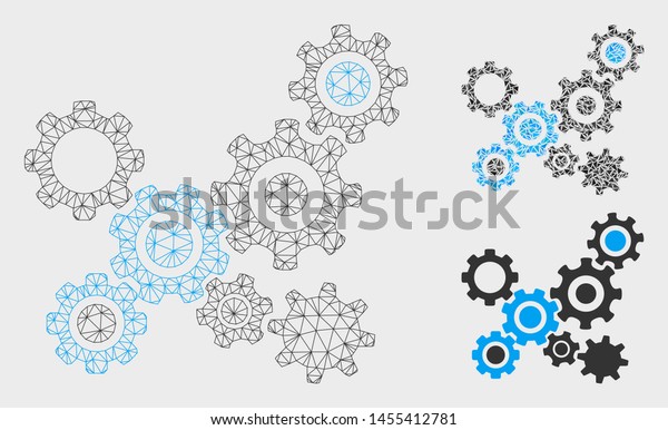 Mesh Gears Mechanism Model Triangle Mosaic Stock Vector (Royalty Free ...