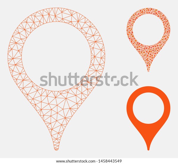 Mesh Map Marker Model Triangle Mosaic Stock Vector (Royalty Free ...