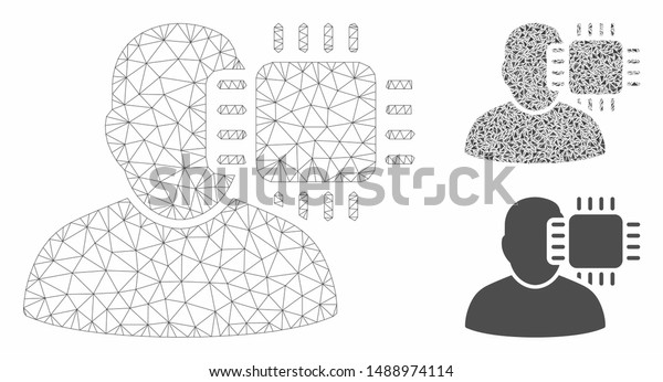 Mesh Neuro Interface Model Triangle Mosaic Stock Vector (Royalty Free ...