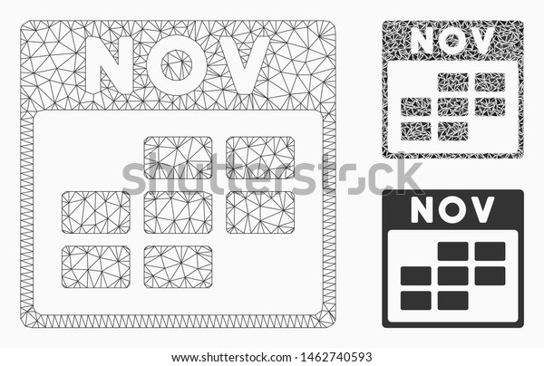 Mesh November Calendar Grid Model Triangle Stock Vector (Royalty Free ...