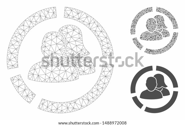 Mesh People Diagram Model Triangle Mosaic Stock Vector (Royalty Free ...