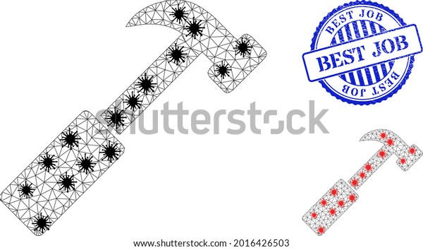 Mesh Polygonal Hammer Icons Illustration Outbreak Stock Vector (Royalty ...