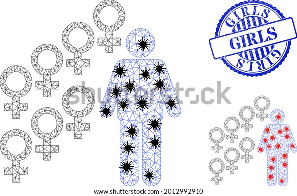 Mesh Polygonal Harem Symbol Icons Illustration Stock Vector (Royalty ...