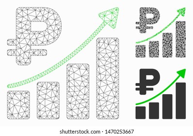 Mesh Percent Growing Graph Trend Model: vector de stock (libre de ...