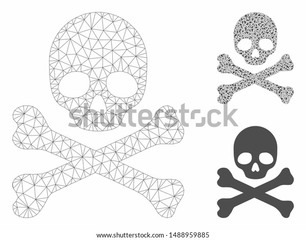 Mesh Skull Crossbones Model Triangle Mosaic Stock Vector (Royalty Free ...
