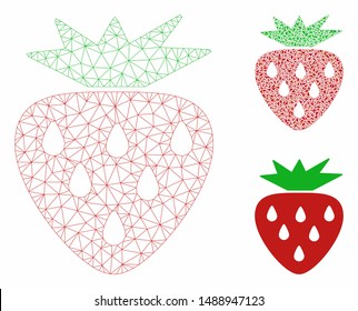 Mesh Strawberry Model Triangle Mosaic Icon Stock Vector (Royalty Free ...