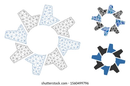 Mesh Tooth Gear Polygonal Web Icon Stock Vector (Royalty Free ...