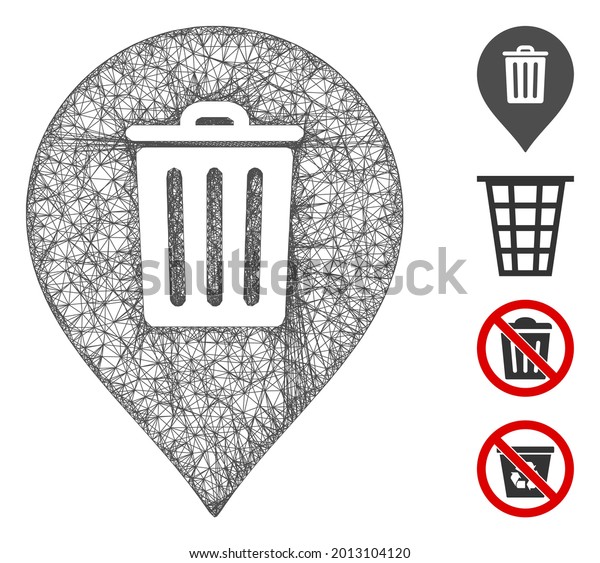 Mesh Trash Can Marker Web Symbol Stock Vector (Royalty Free) 2013104120 ...