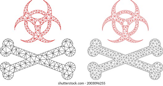 Mesh Vector Biohazard Bones Icons Mesh Stock Vector (Royalty Free ...