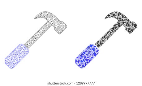 Mesh Vector Hammer Flat Mosaic Icon Stock Vector (Royalty Free ...