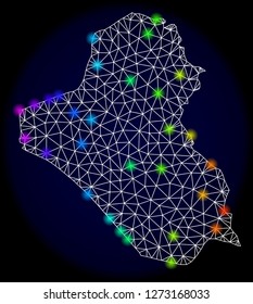 Mesh Vector Map Iraq Glare Effect Stock Vector (Royalty Free ...