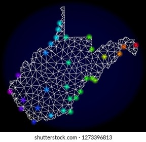 Mesh Vector Map West Virginia State Stock Vector (Royalty Free ...