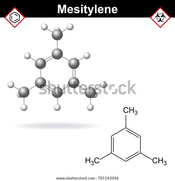 Mesitylene Chemical Structure Coal Tar Compound Stock Vector (Royalty ...