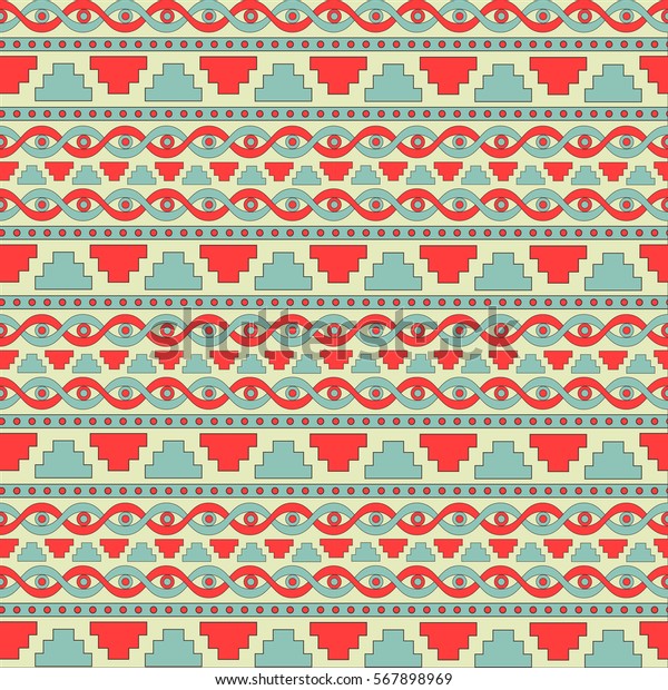 Mesopotamia Ornament Tribal Seamless Pattern Be Stock Vector (Royalty ...