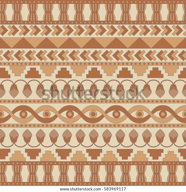 Mesopotamia Ornament Tribal Seamless Pattern Be Stock Vector (Royalty ...