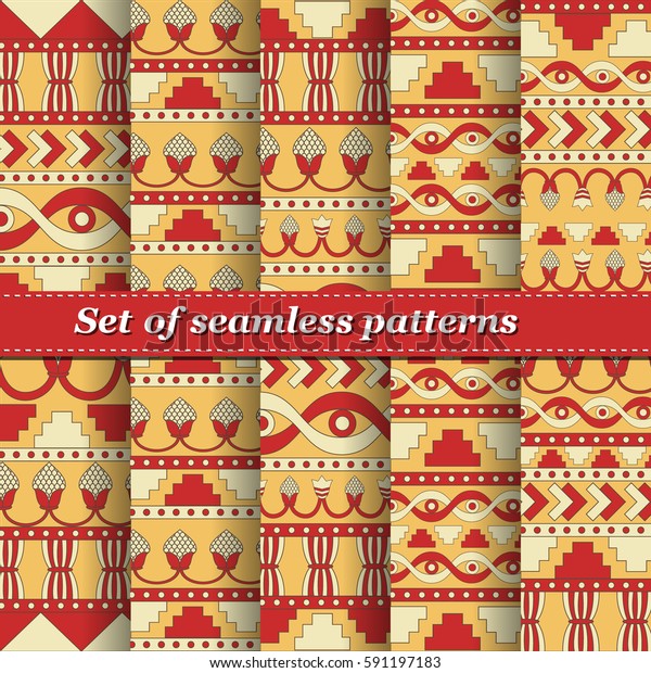 Mesopotamia Ornament Tribal Seamless Pattern Can Stock Vector (Royalty ...
