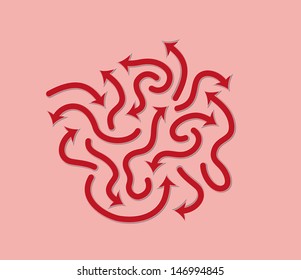 Mess Arrow Symbol Many Ways Many: vector de stock (libre de regalías ...