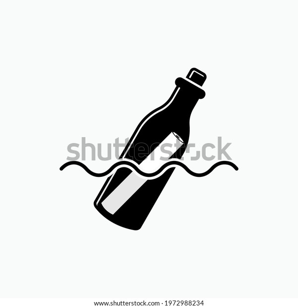 Message Bottle Symbol Communication Effort Vector Stock Vector (Royalty ...