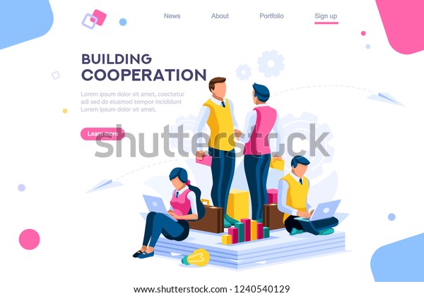Vector de stock (libre de regalías) sobre Mensaje de cooperación ...