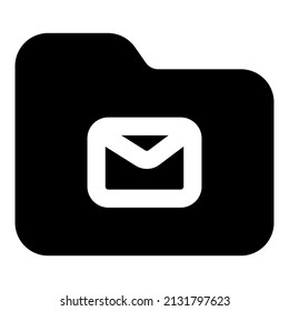 Message Folder Icon Black Color Stock Vector (Royalty Free) 2131797623 ...