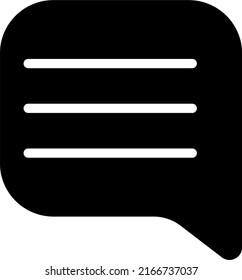 Message Icon Illustration Black Simple Vector Stock Vector (Royalty ...
