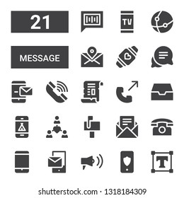 Message Icon Set Collection 21 Filled Stock Vector (Royalty Free ...