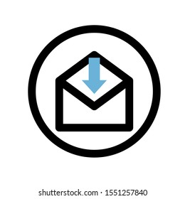 Receive Letter Icon White Arrow Business Stock Vector (Royalty Free ...