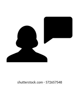Message Icon Vector Female Person Profile Stock Vector (Royalty Free ...