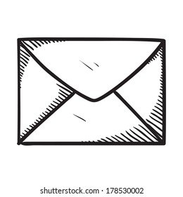 Message Letter Sketch Symbol Isolated On Stock Vector (Royalty Free ...