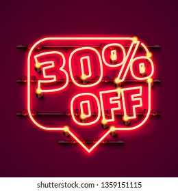 Message Neon 30 Off Text Banner Stock Vector (Royalty Free) 1359151115 ...