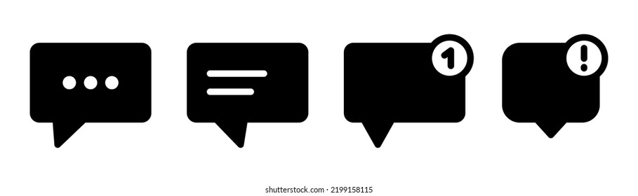 Message Notification Icon Glyph Popup Symbol Stock Vector (Royalty Free ...