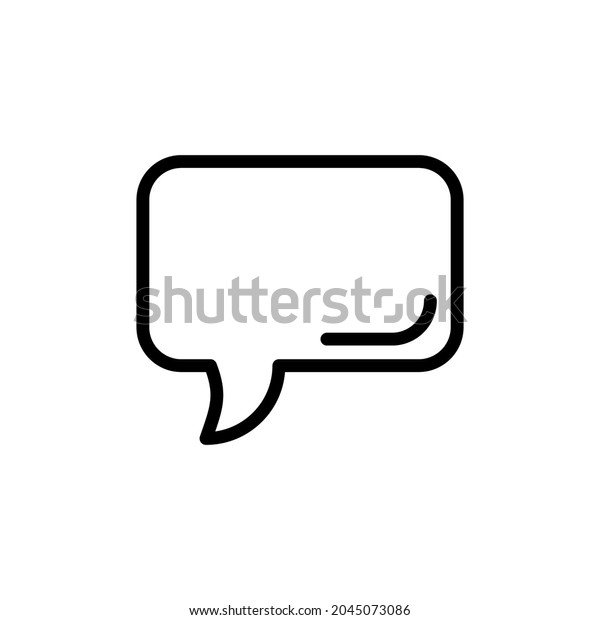 Message Outline Vector Icon Illustration Stroke Stock Vector (Royalty ...