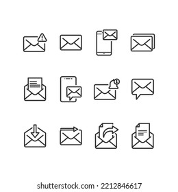 Message Related Vector Line Icons Contains Stock Vector (Royalty Free ...