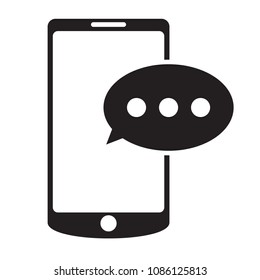 Message Smartphone Icon Sms Symbol Flat Stock Vector (Royalty Free ...