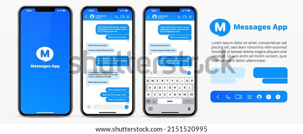 Message Smartphone Template Mobile Chatting Sms Stock Vector (Royalty ...