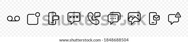 Messages Icon Pack Voicemail Notification Center Stock Vector (Royalty ...