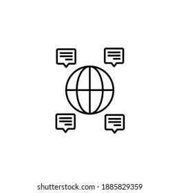 Messaging Globe Icon Icons Messaging Chat Stock Vector (Royalty Free ...