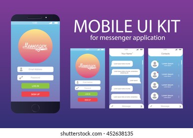 Mockup Mobile Messenger Screen App Template Stock Vector (Royalty Free ...