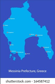 Messinia Map Greece Illustration This Layered : image vectorielle de ...