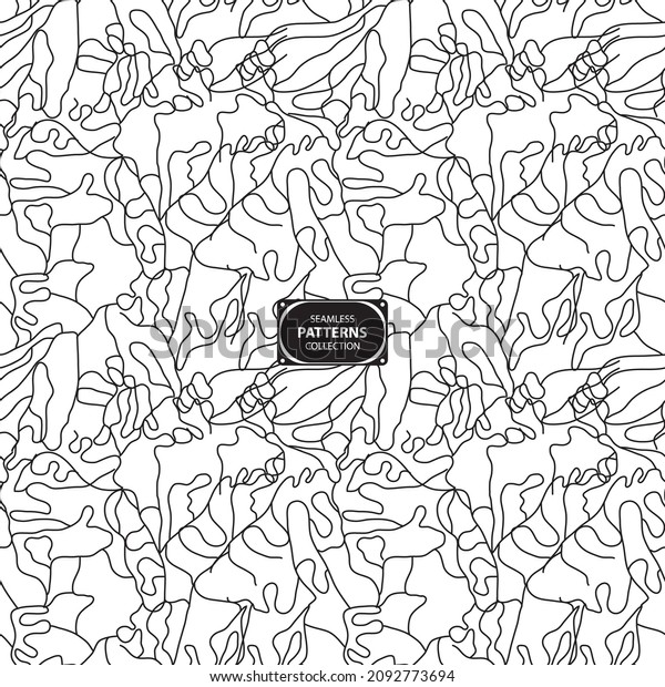 Messy Drawings Black White Background Seamless Stock Vector (Royalty ...