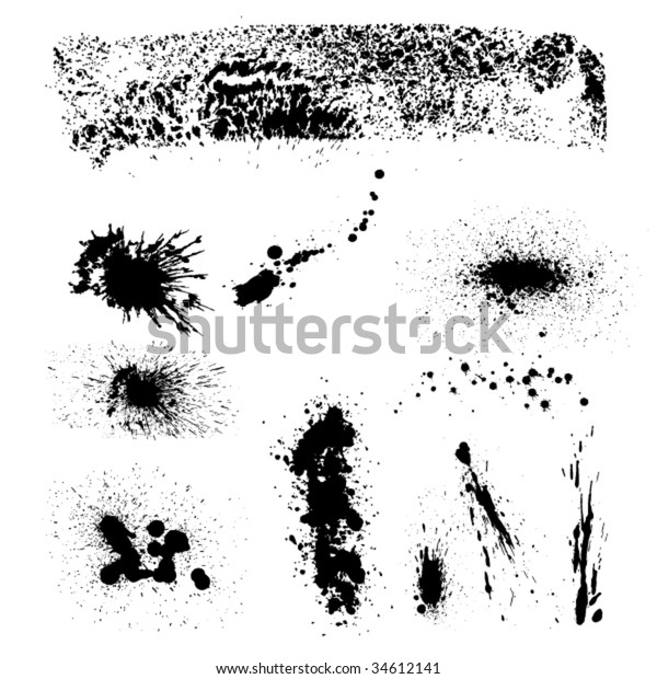Messy Ink Splats Your Designs Stock Vector (Royalty Free) 34612141 ...