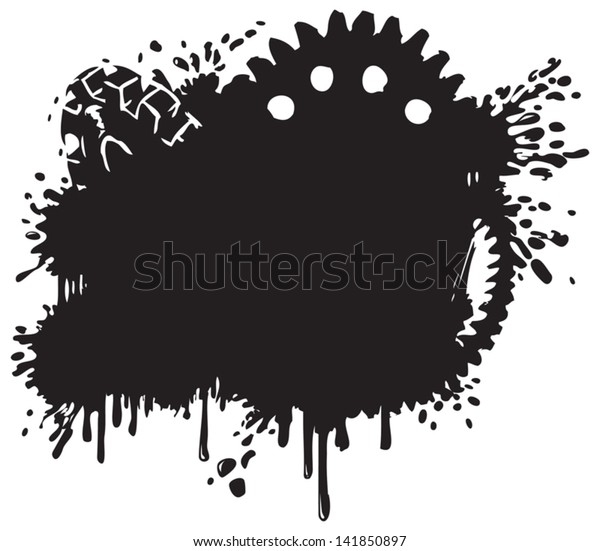 Messy Splatter Gear Background Design Vector Stock Vector (Royalty Free ...