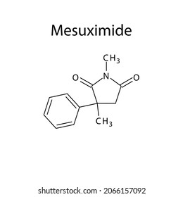 Mesuximide Molecular Structure Flat Skeletal Chemical Stock Vector ...